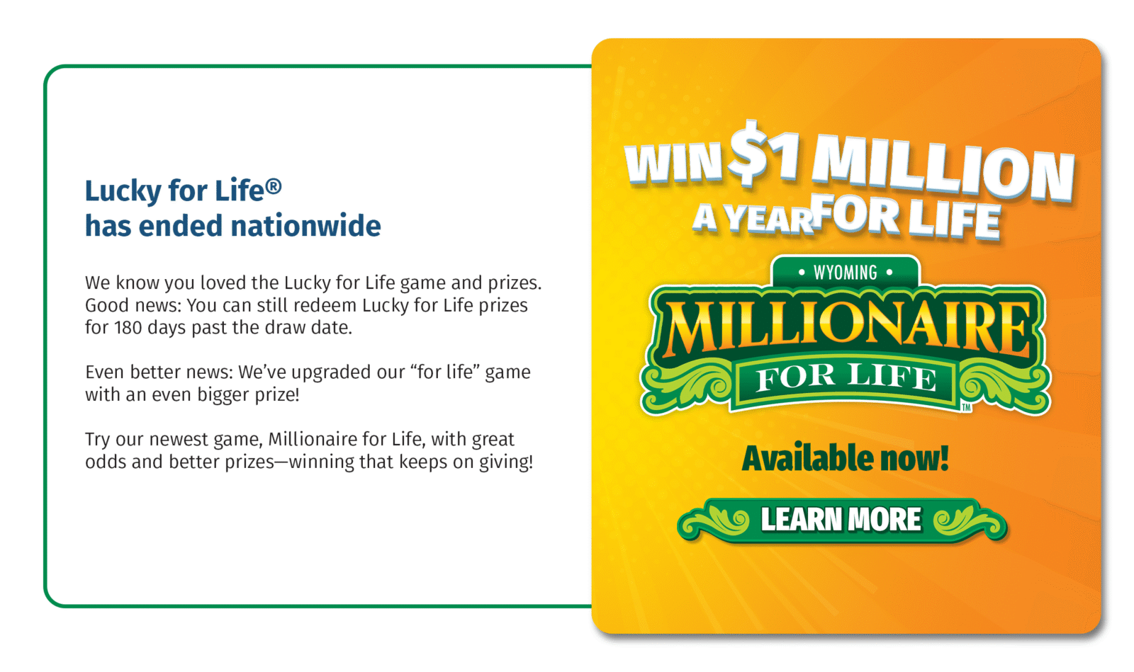 Lucky for Life | WyoLotto